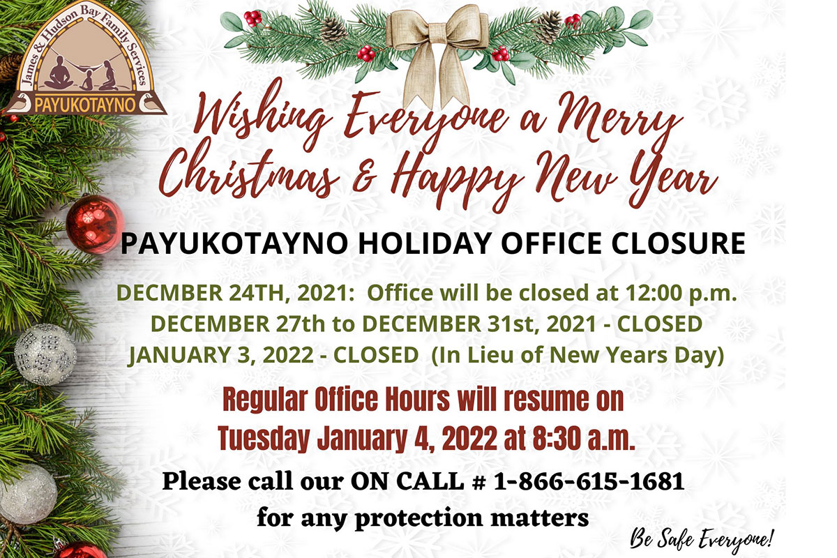 Holiday Office Closure Payukotayno